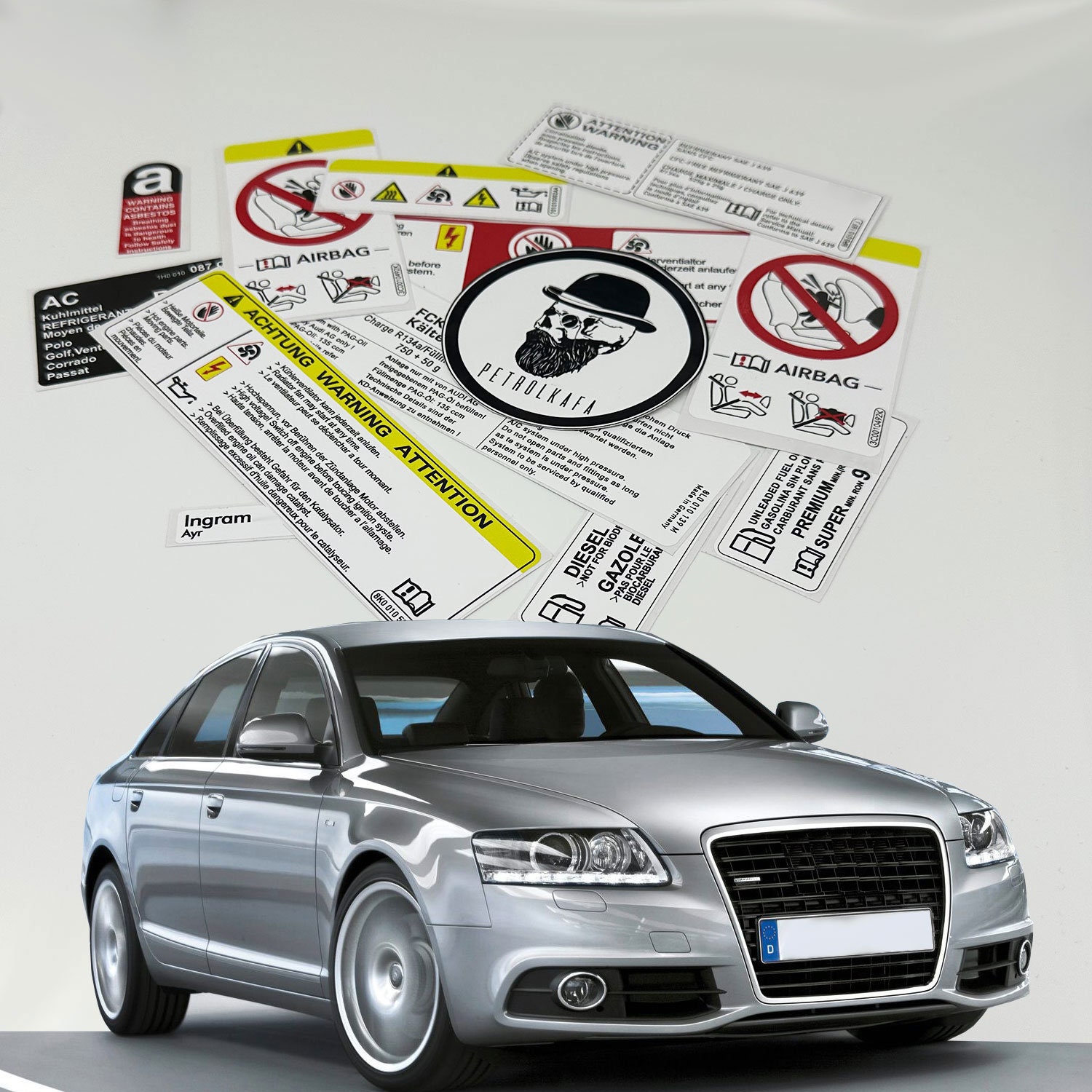 Audi A6 Rs6 2004-2011 Restoration Warning Caution Underbonnet Engine ...