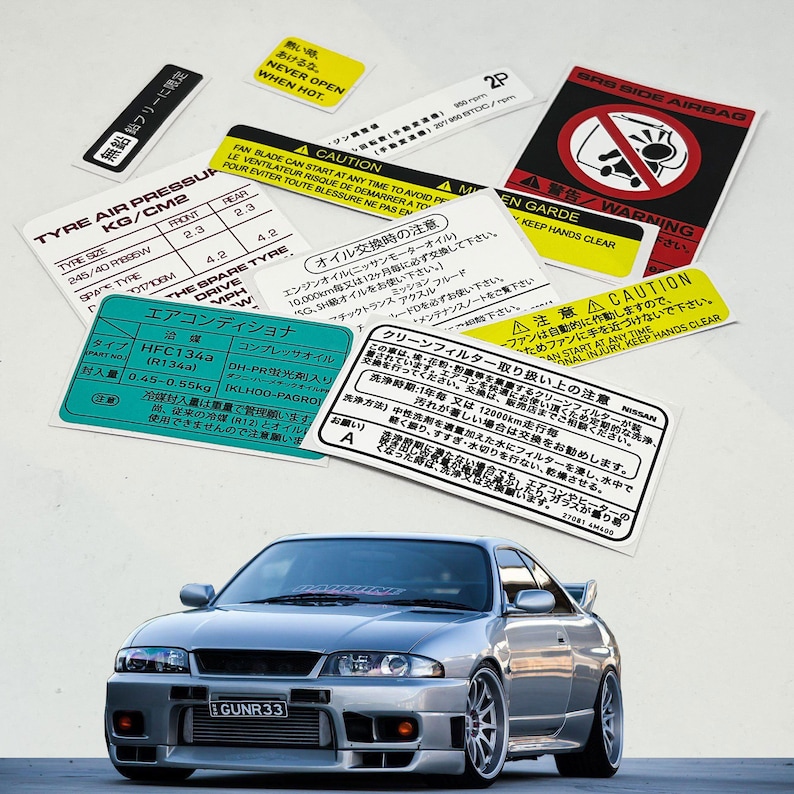Nissan Skyline R33 Gt-r Restoration Warning Caution Underbonnet Engine ...