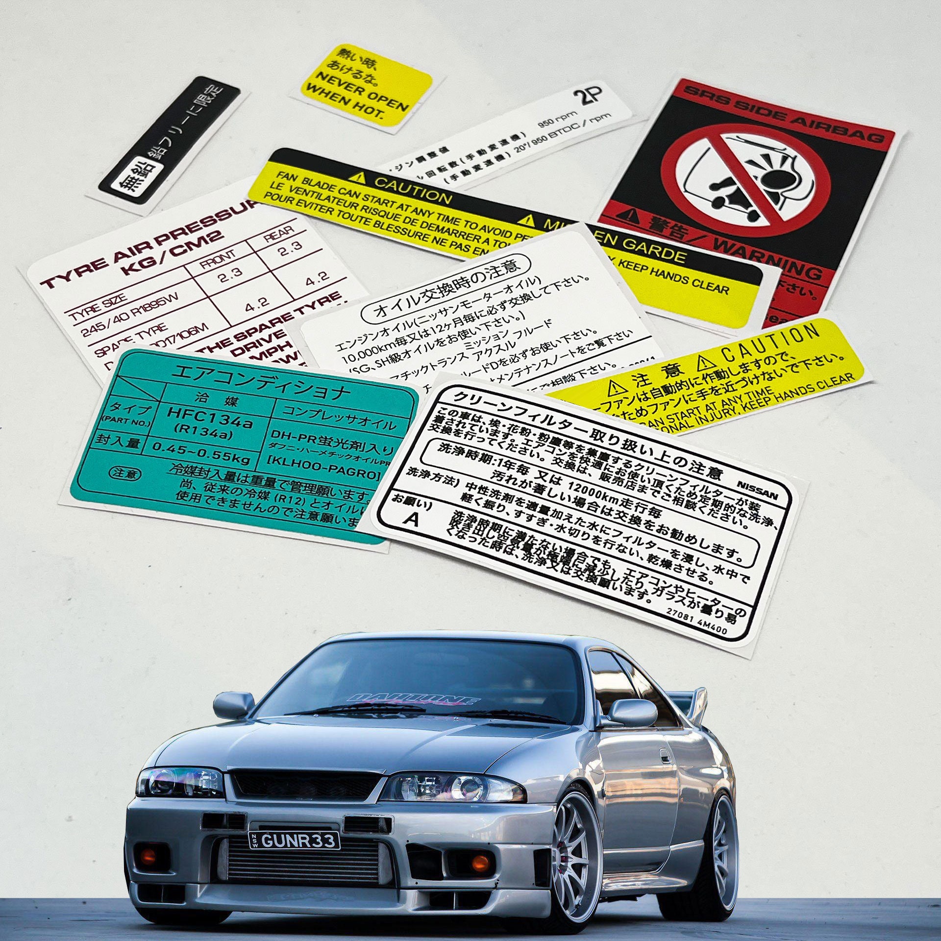 Nissan Skyline R33 Gt-r Restoration Warning Caution Underbonnet Engine ...