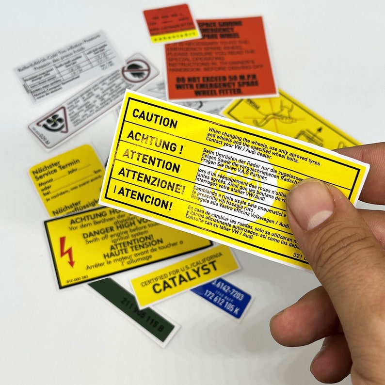 VW Golf MK1 GT Gti Rabbit Restoration Warning Caution Underbonnet ...