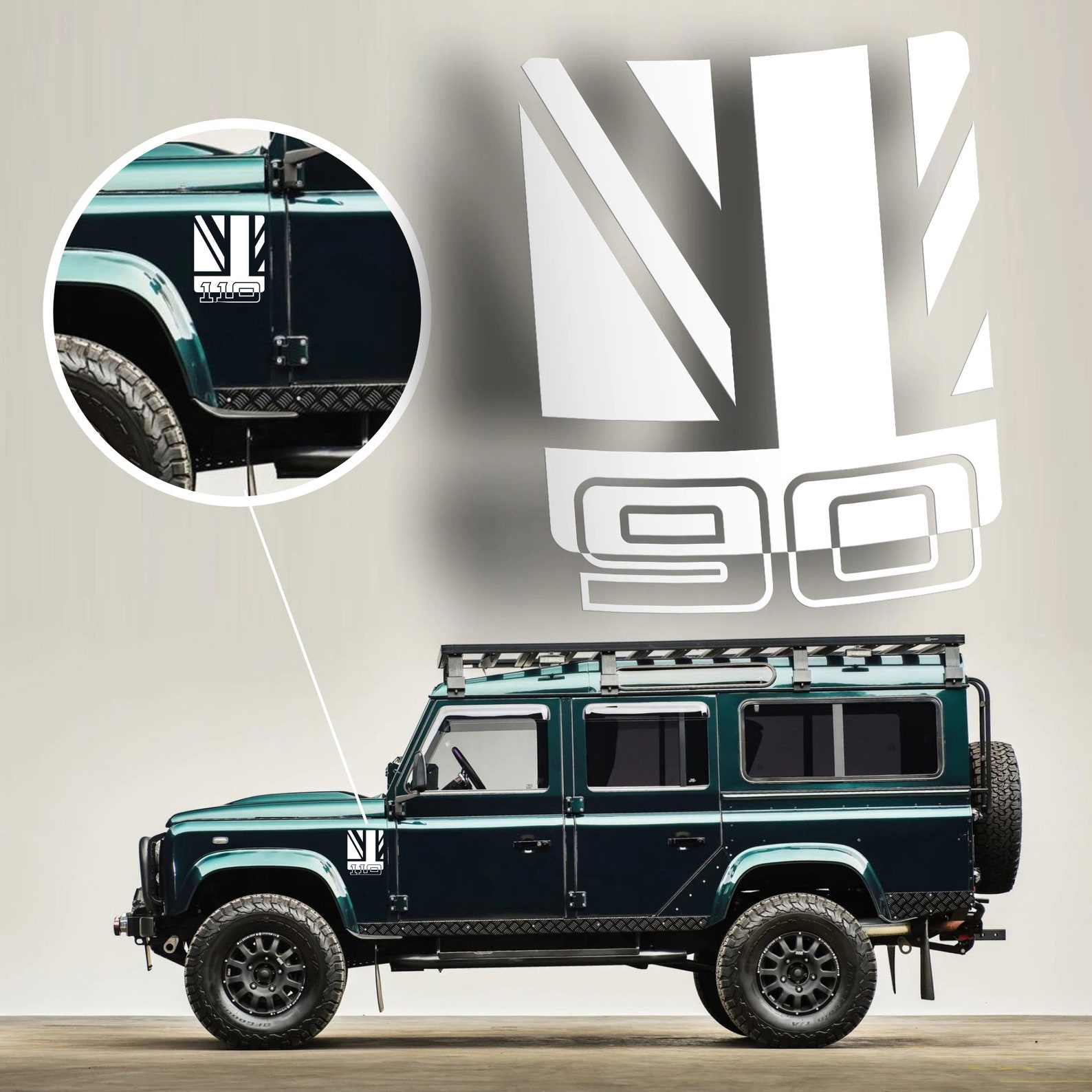 Land Rover Defender Fender Sticker Decal Label Emblem 90 110 X2 Set ...