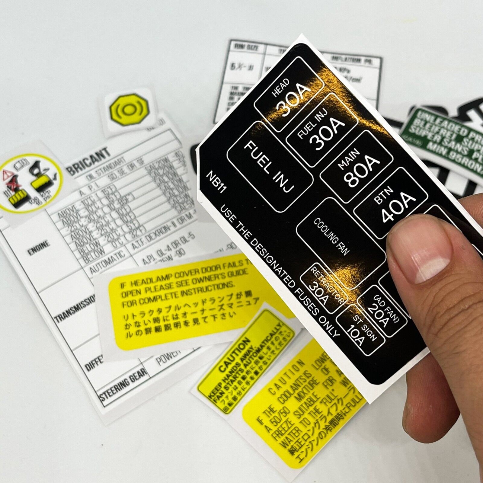 Mazda MX5 NA Restoration Warning Caution Underbonnet Engine Bay ...