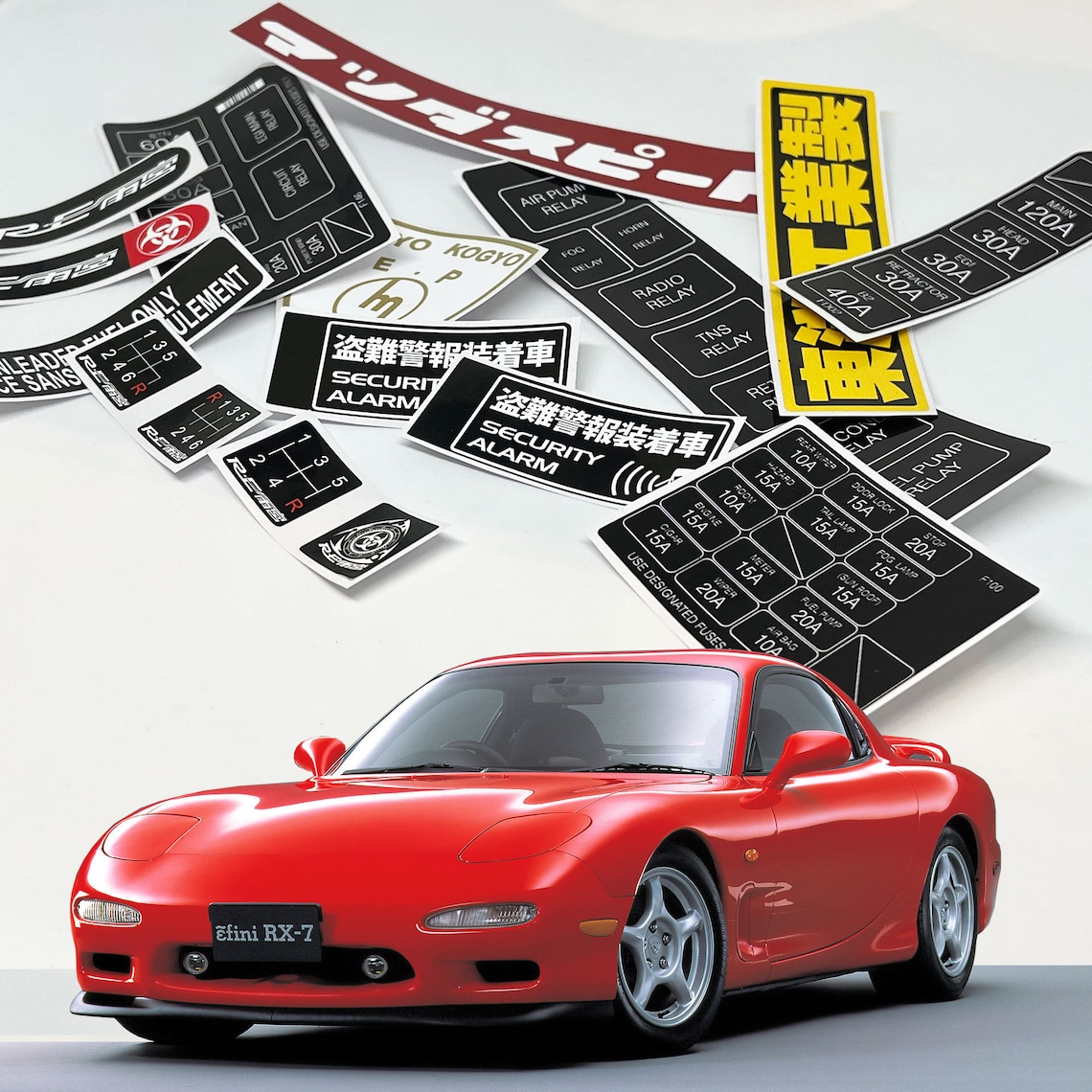 Mazda RX7 Fd Wankel Restoration Warning Caution Underbonnet Engine Bay ...