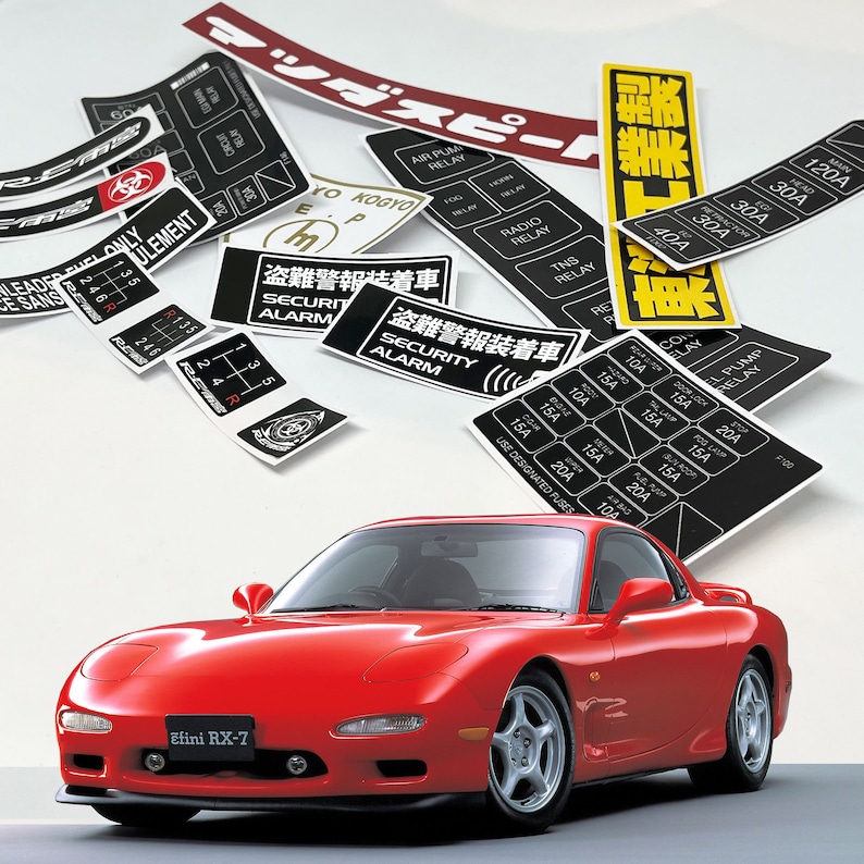 Mazda RX7 Fd Wankel Restoration Warning Caution Underbonnet Engine Bay ...