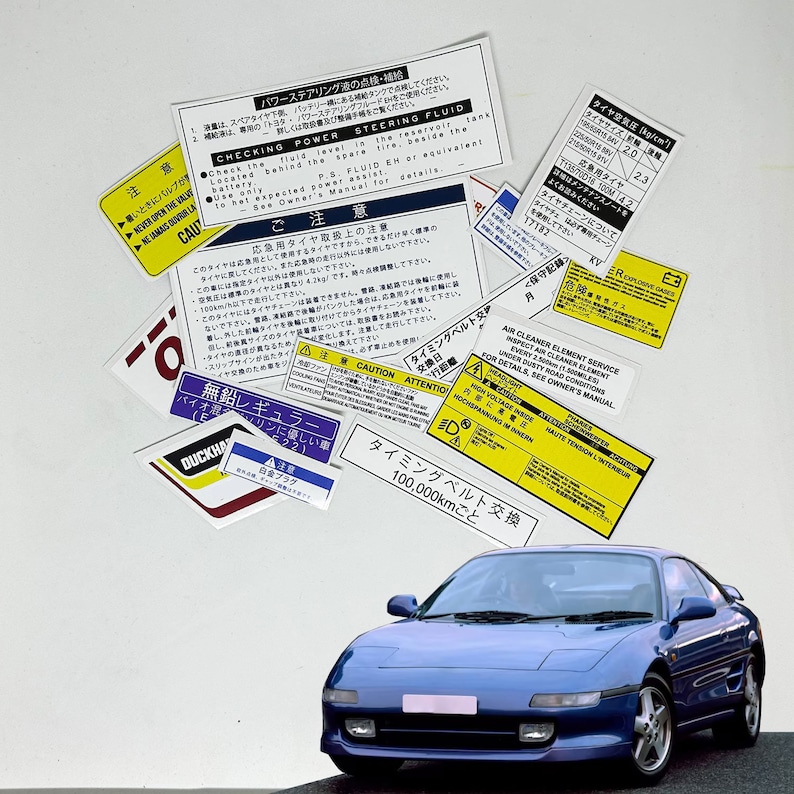 Toyota Mr2 Sw20 89-07 Restoration Warning Caution Underbonnet Engine ...