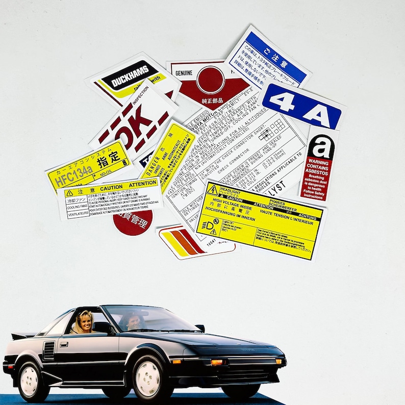 Toyota Mr2 Aw11 84-89 Restoration Warning Caution Underbonnet Engine ...