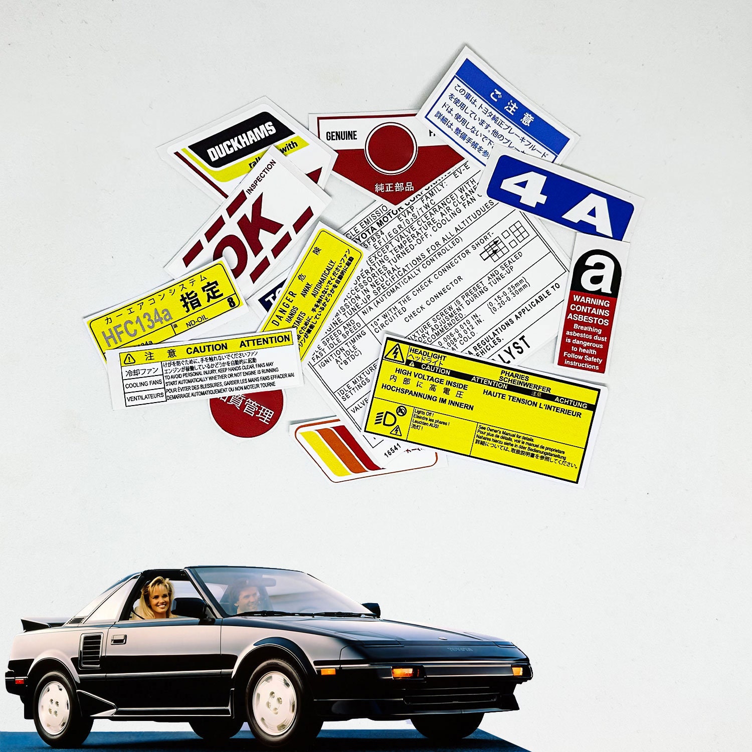 Toyota Mr2 Aw11 84-89 Restoration Warning Caution Underbonnet Engine ...