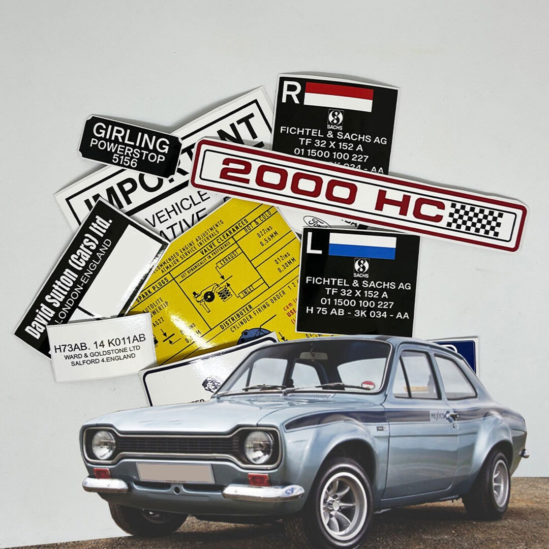 Ford Escort MK1 MK2 Rs Rs2000 Restoration Warning Caution Underbonnet ...