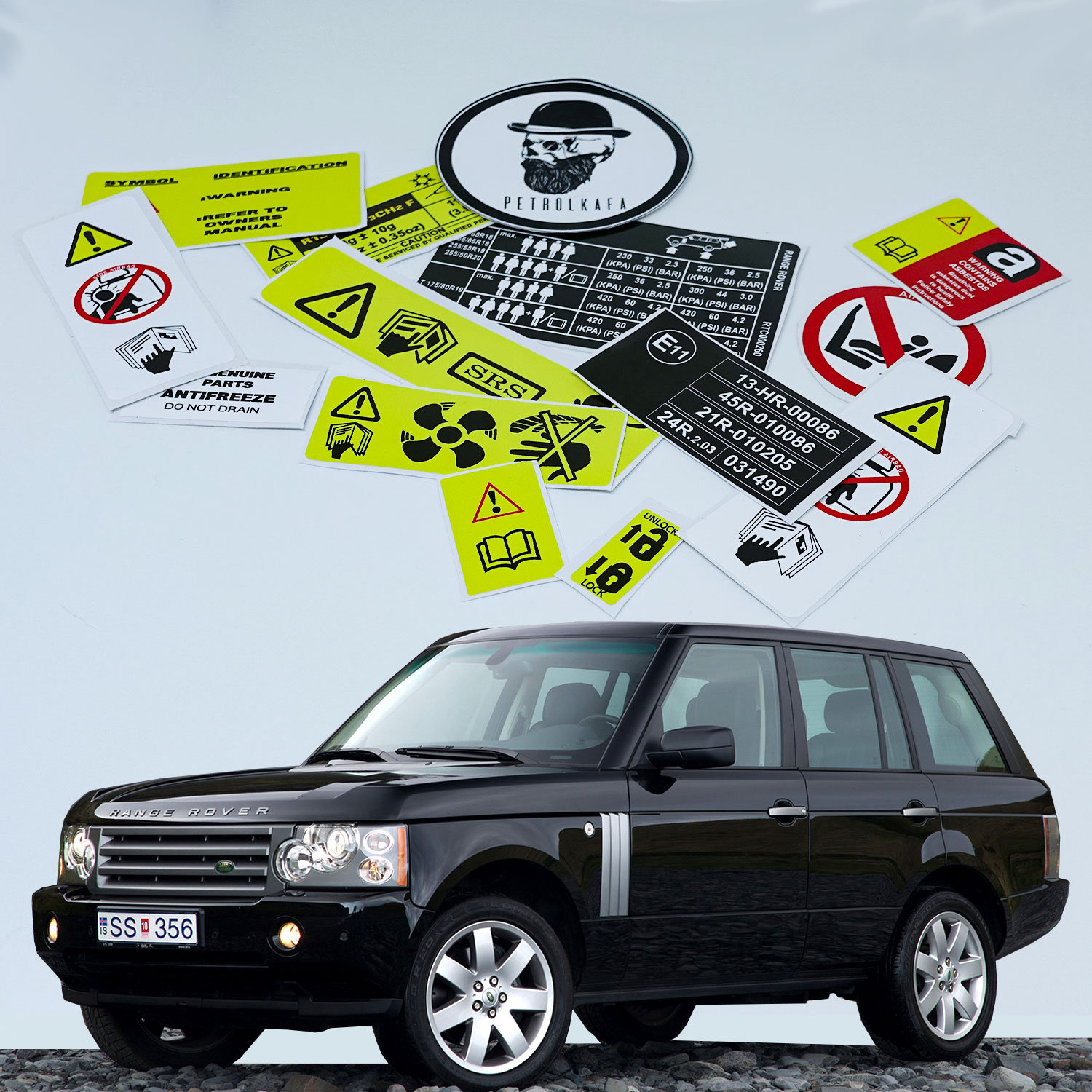 Land Rover Range Rover 3 Restoration Warning Caution Underbonnet Engine ...