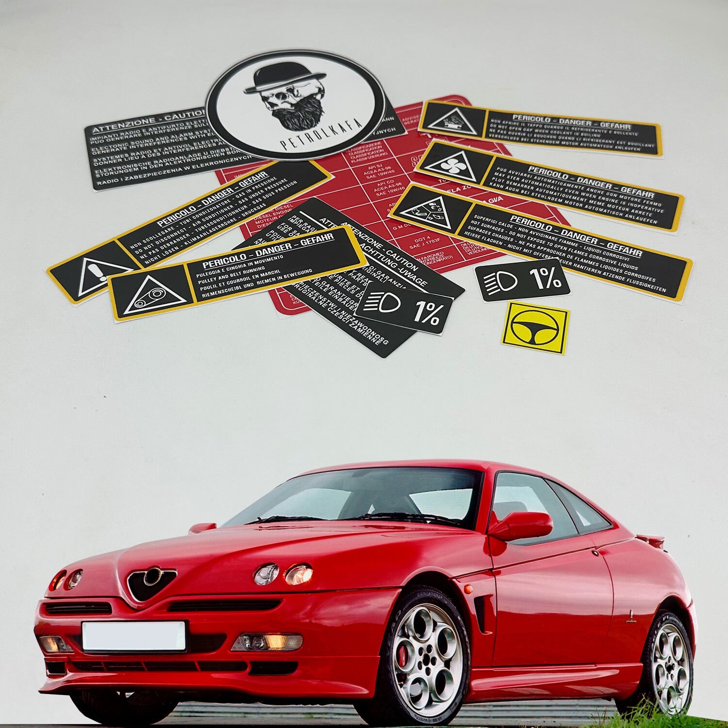 Alfa Romeo GTV Spider Restoration Warning Caution Underbonnet Engine ...