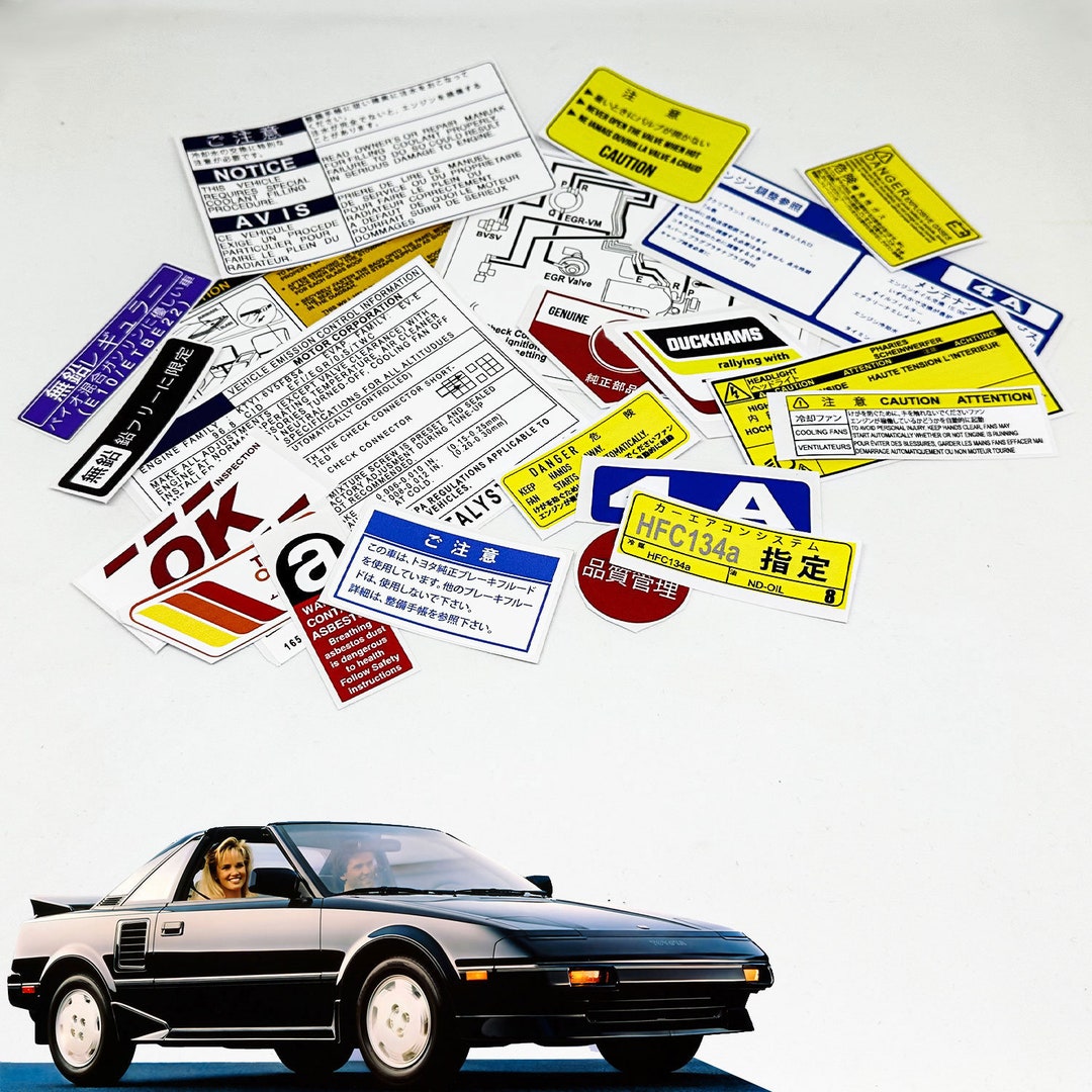 Toyota Mr2 Aw11 84-89 Restoration Warning Caution Underbonnet Engine ...