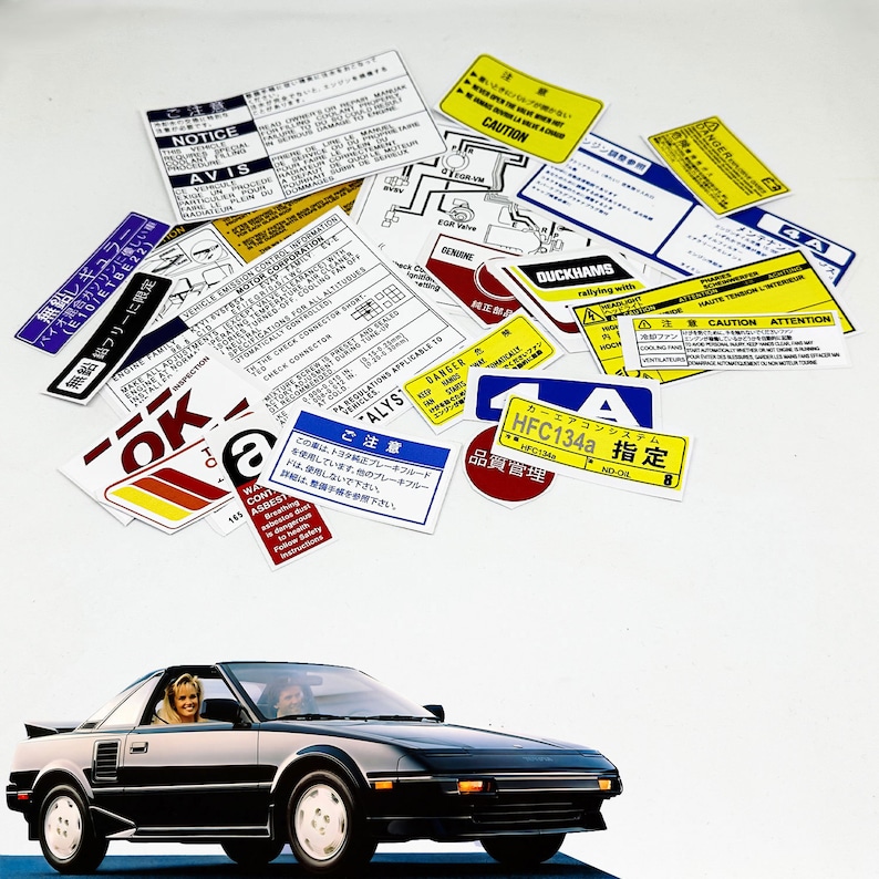 Toyota Mr2 Aw11 84-89 Restoration Warning Caution Underbonnet Engine ...