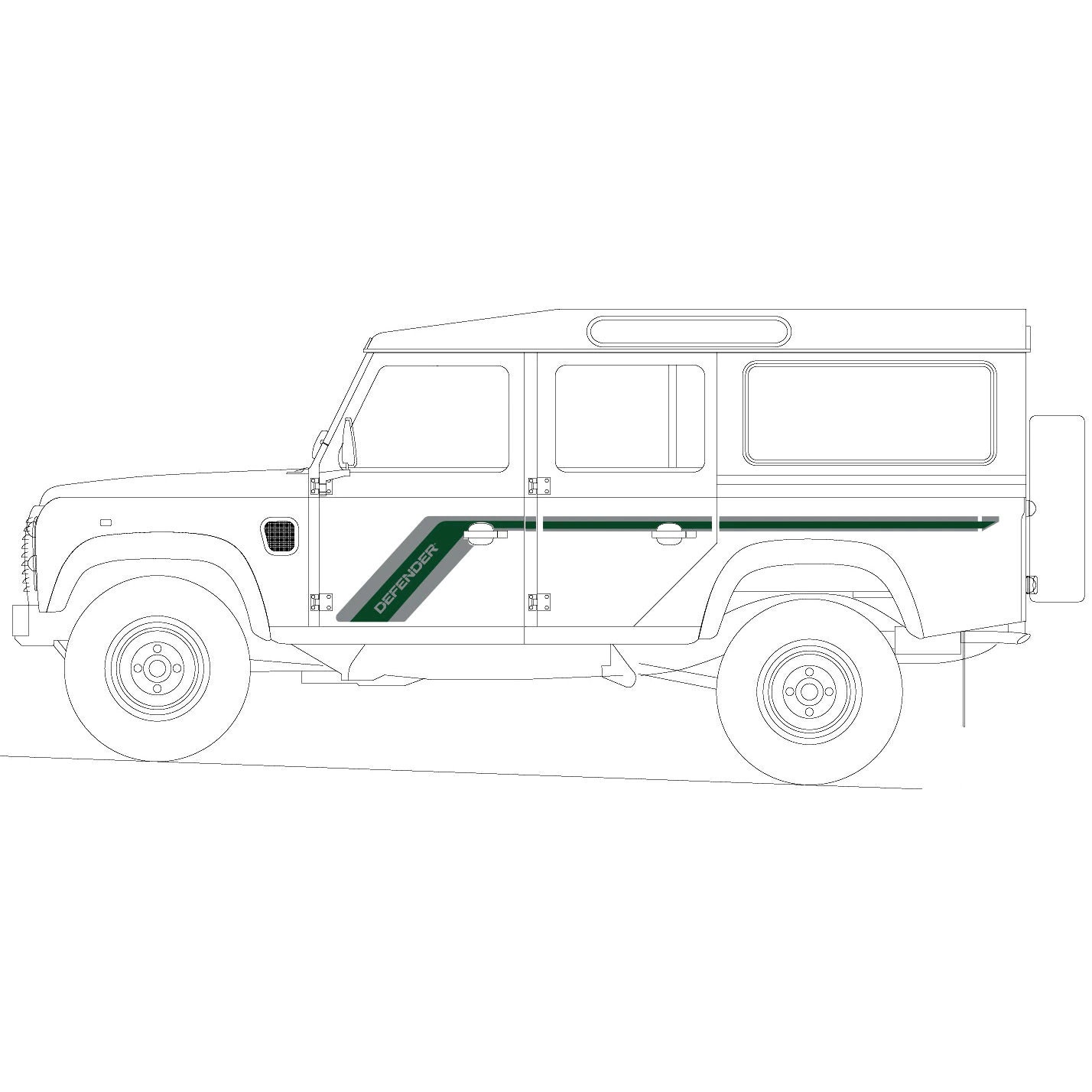 Landrover Defender 110 5 Door Land Rover Side Vinyl Sticker - Etsy