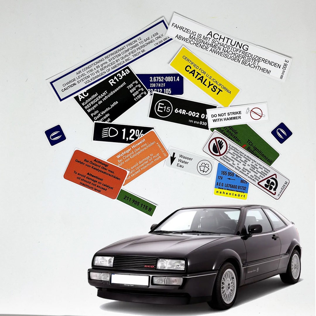 Volkswagen VW Corrado VR6 Restoration Warning Caution Underbonnet ...