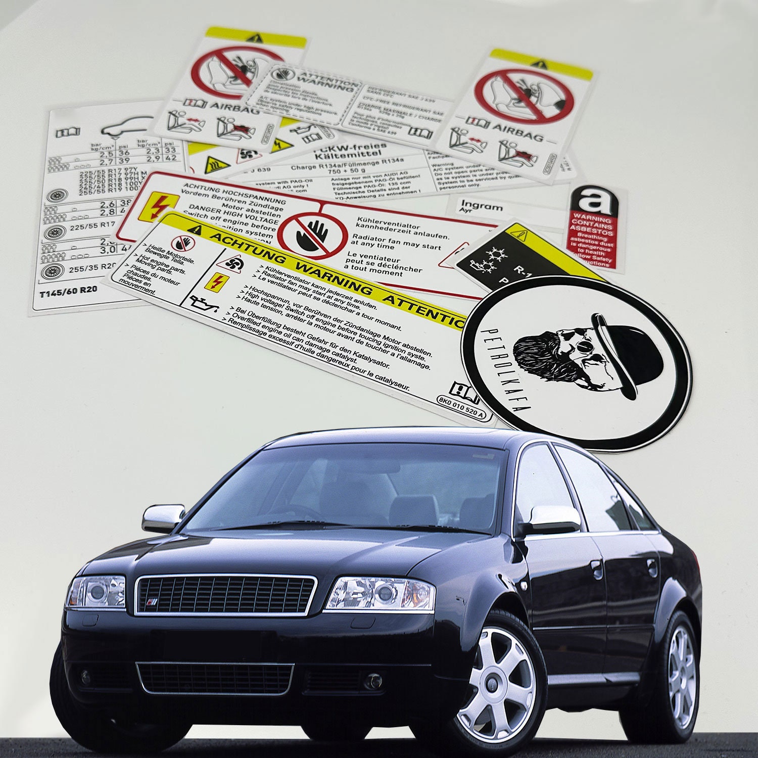 Audi A6 S6 Rs6 Restoration Warning Caution Underbonnet Engine Bay ...