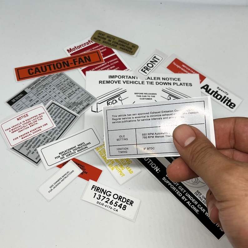 Ford Mustang Restoration Warning Caution Underbonnet Engine Bay ...