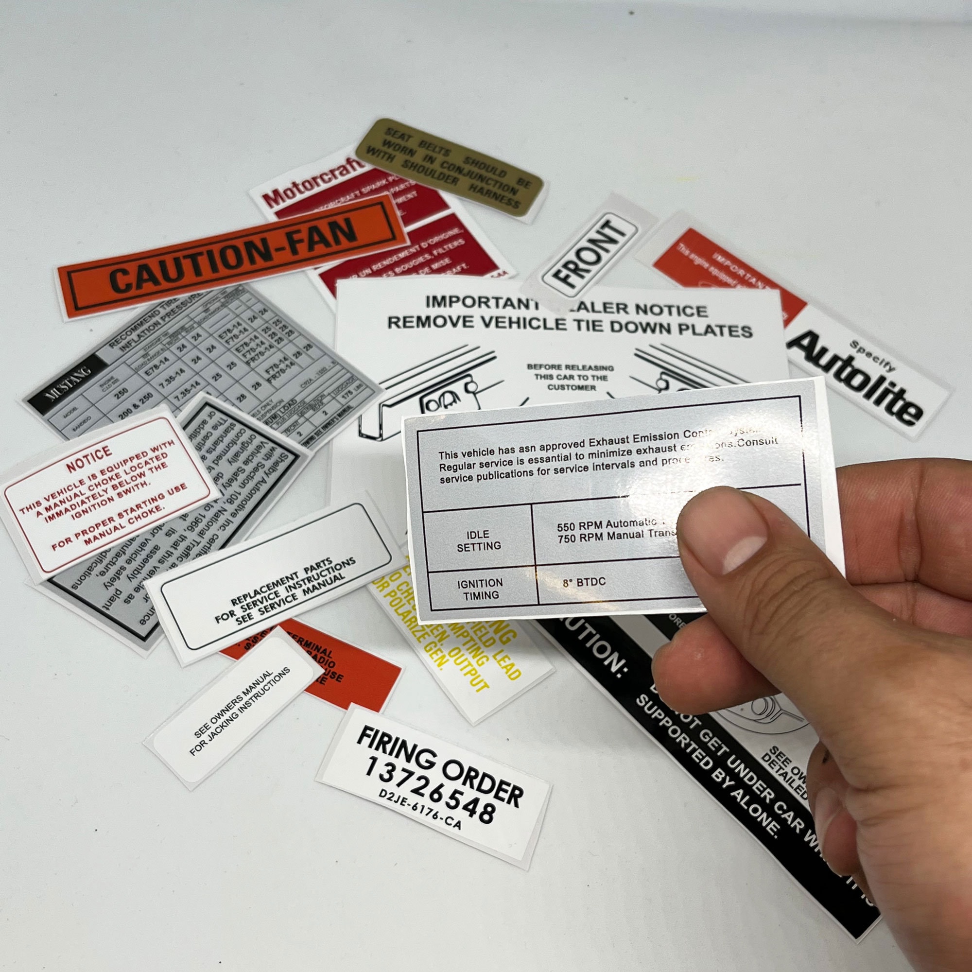 Ford Mustang Restoration Warning Caution Underbonnet Engine Bay ...