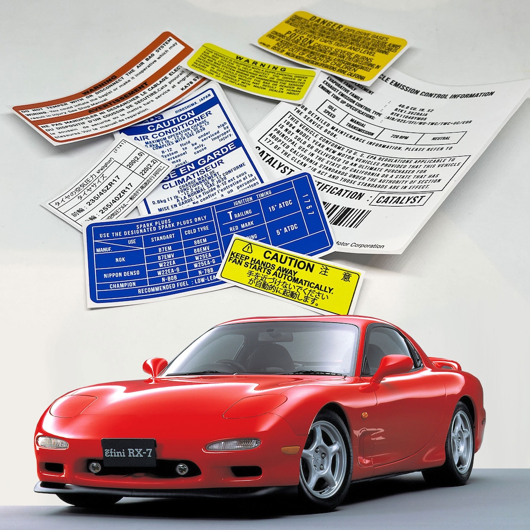 Mazda RX7 Fd Wankel Restoration Warning Caution Underbonnet Engine Bay ...