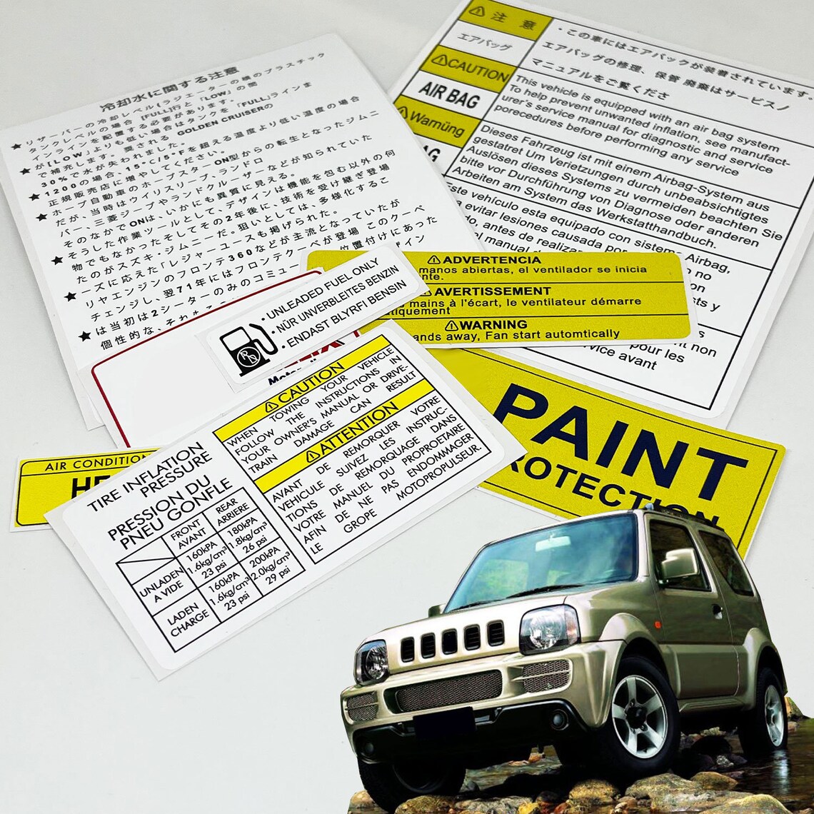 Suzuki Jimny Restoration Warning Caution Underbonnet Engine Bay ...