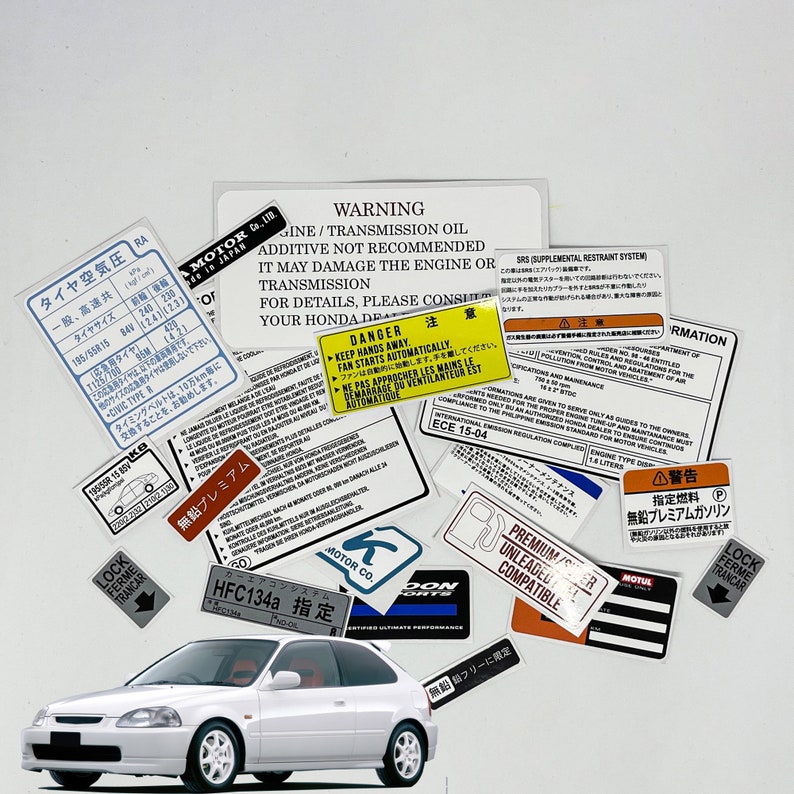 Honda Civic EK9 EM1 1995 2001 Underbonnet Engine Sticker - Etsy