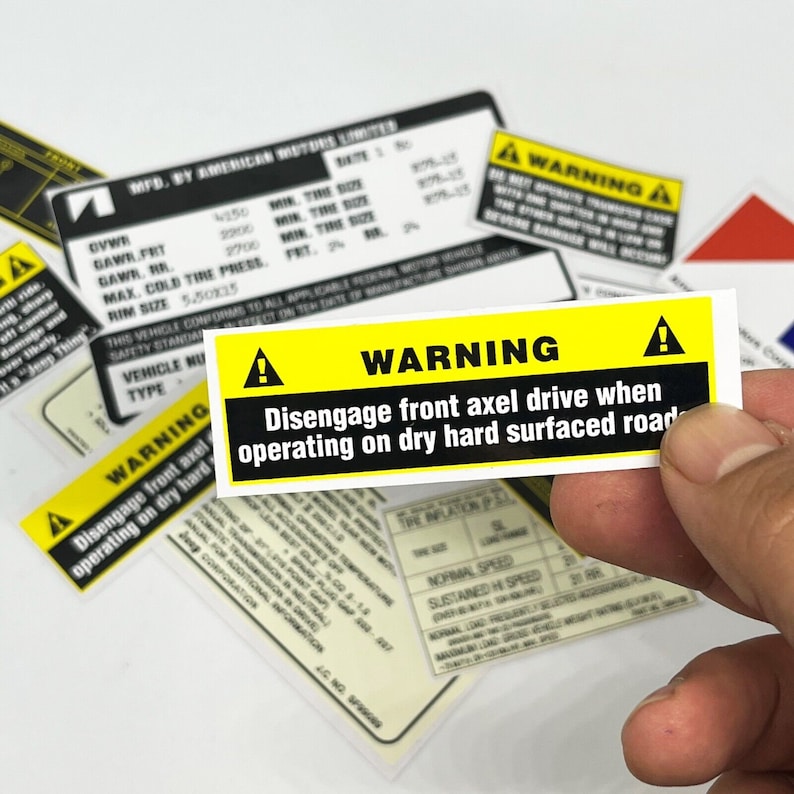 Jeep Wrangler CJ7 Restoration Warning Caution Underbonnet Engine Bay ...