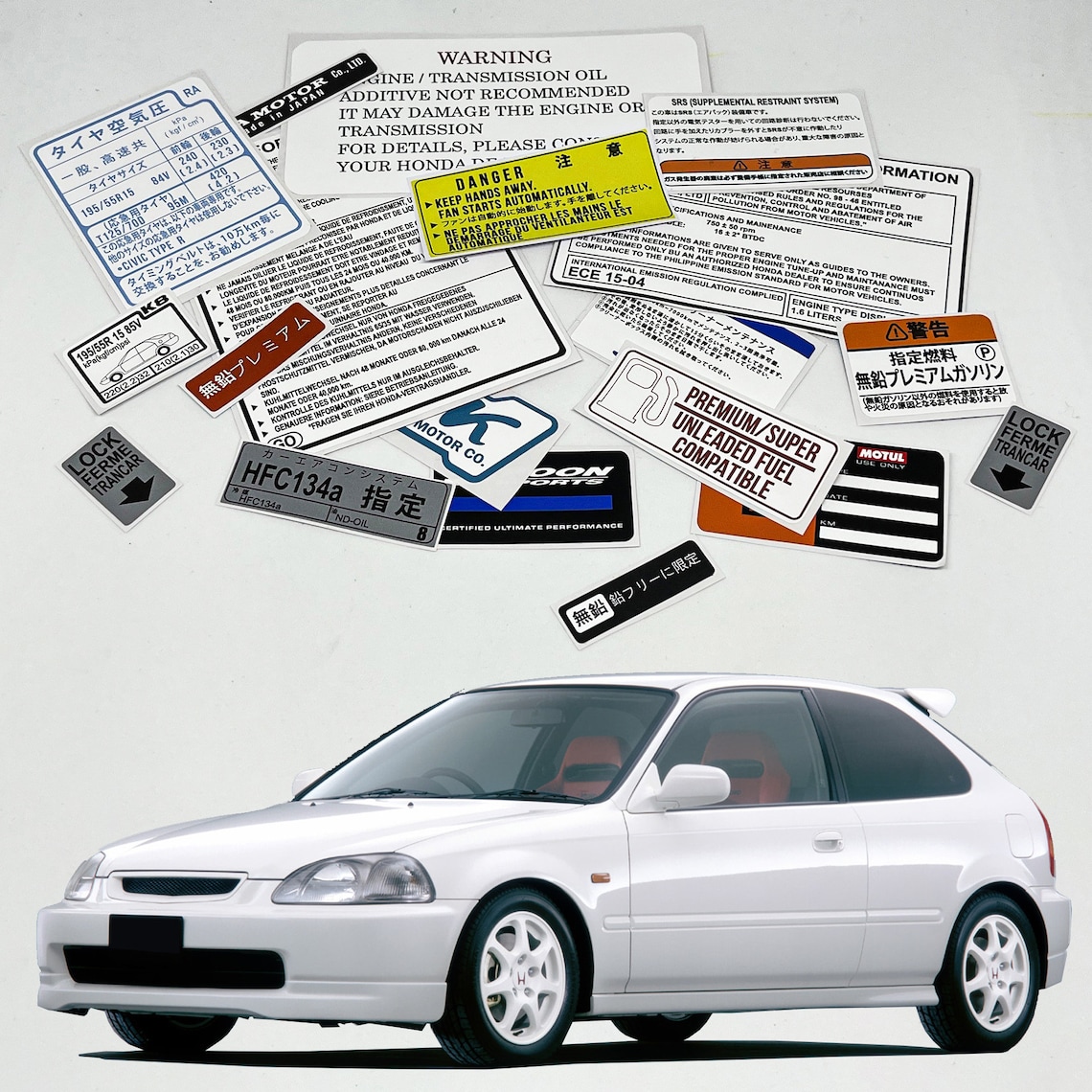 Honda Civic EK9 EM1 1995 2001 Underbonnet Engine Sticker - Etsy