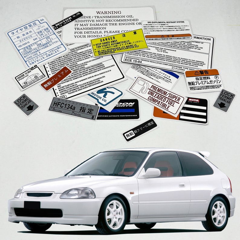 Honda Civic EK9 EM1 1995 2001 Underbonnet Engine Sticker - Etsy