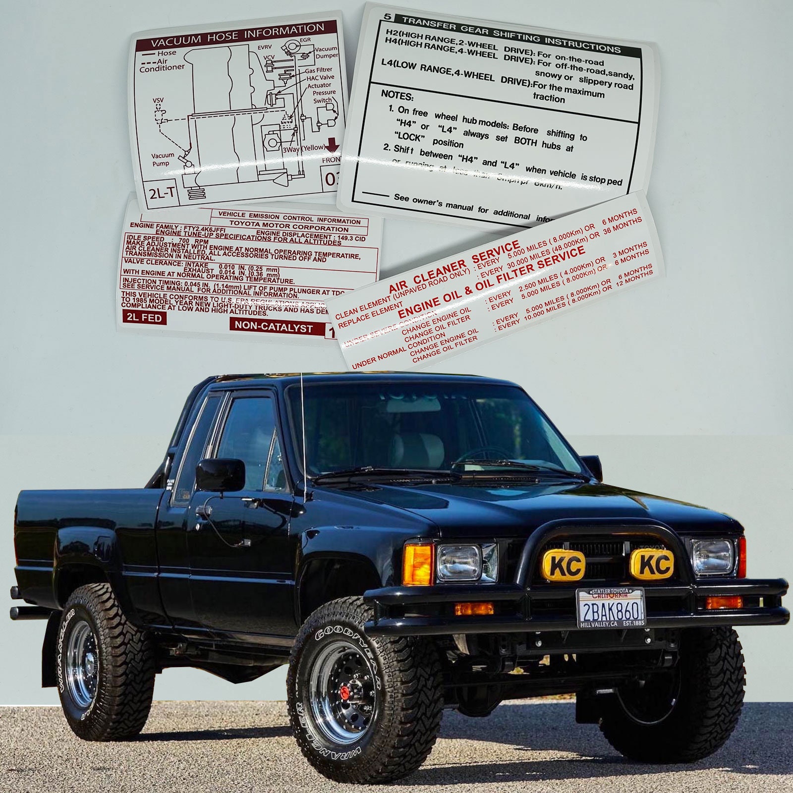 Toyota Hilux LN65 1983-1987 Truck 4x4 Restoration Warning Caution ...