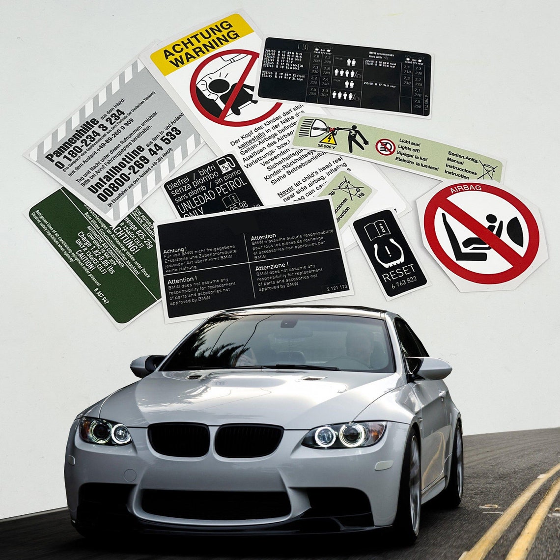 Bmw E90 E92 M3 Cabrio Wagon Sedan Restoration Warning Caution ...