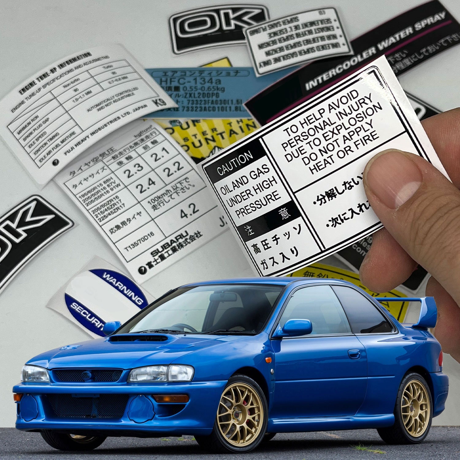 Subaru Gc8 Impreza Wrx Sti Restoration Warning Caution Underbonnet ...