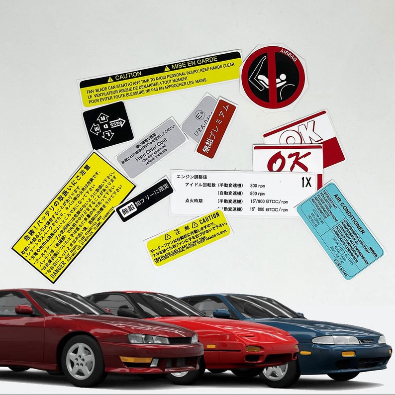 Nissan S13 S14 S Chassis Restoration Warning Caution Underbonnet Engine ...