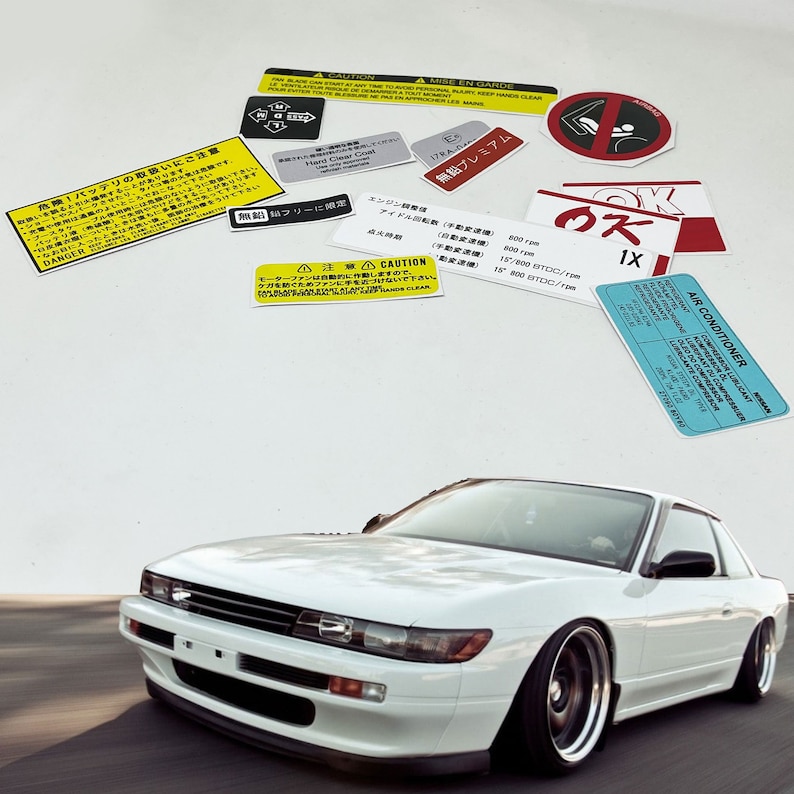 Nissan S13 S14 S Chassis Restoration Warning Caution Underbonnet Engine ...