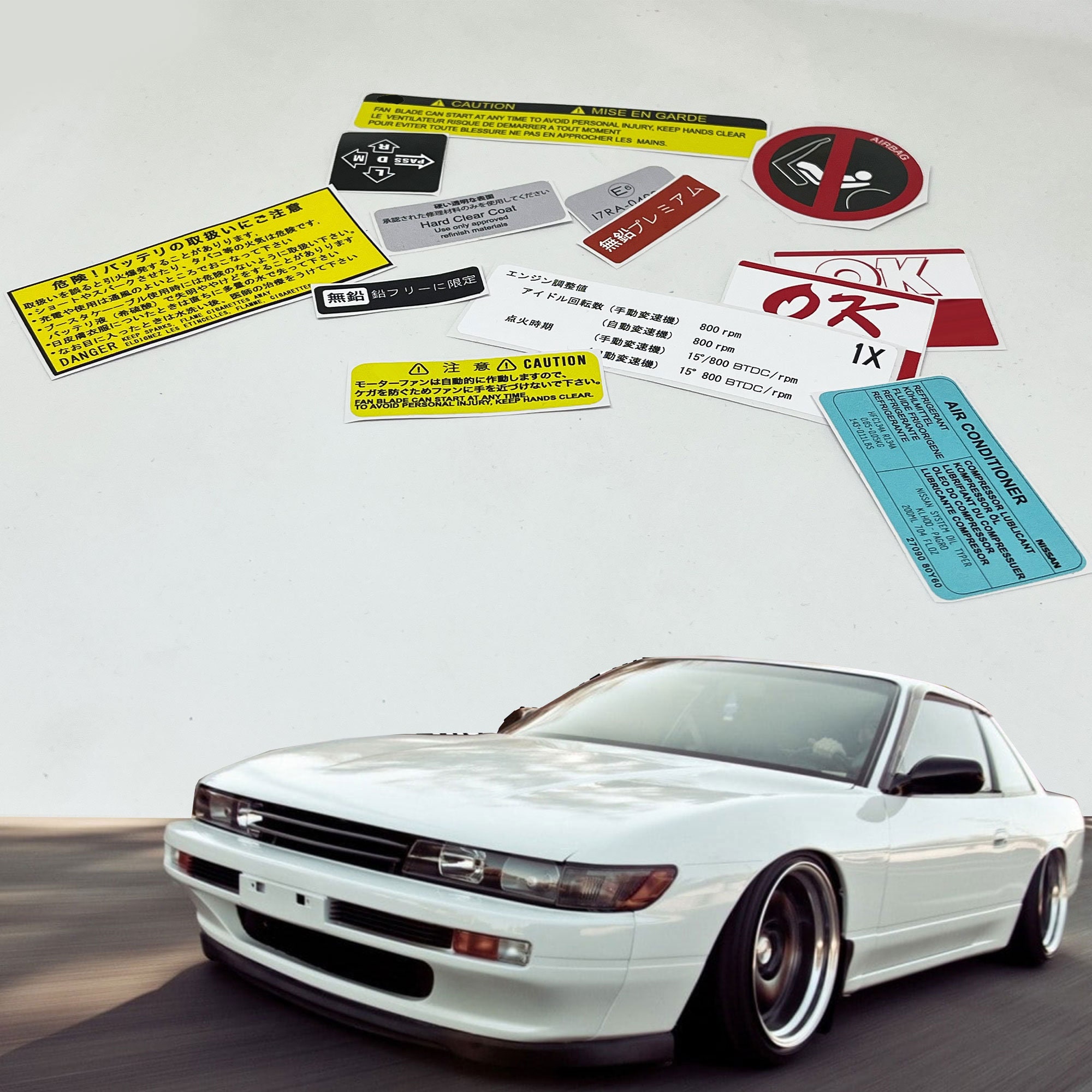 Nissan S13 S14 S Chassis Restoration Warning Caution Underbonnet Engine ...