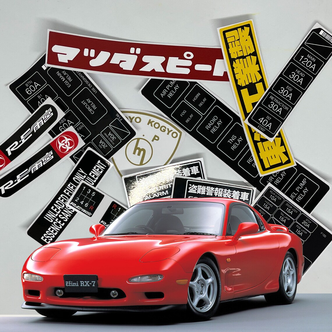 Mazda RX7 Fd Wankel Restoration Warning Caution Underbonnet Engine Bay ...