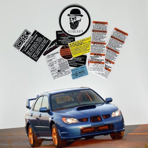 Subaru Impreza Wrx Sti Hawkeye Car Restoration Warning Stickers Emblem ...