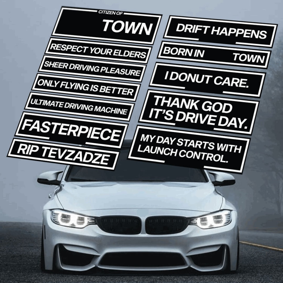 Bmw Born in Town M3 M5 M6 E30 E36 E90 Sticker Set German Car Accesories ...
