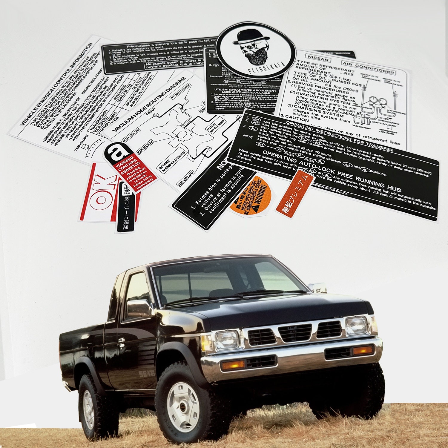 Nissan Hardbody Pick up D21 Car Restoration Warning Stickers Labels - Etsy