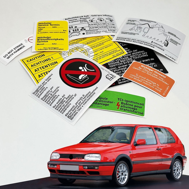 Volkswagen Golf Mk3 Gti Restoration Warning Caution Underbonnet Engine ...