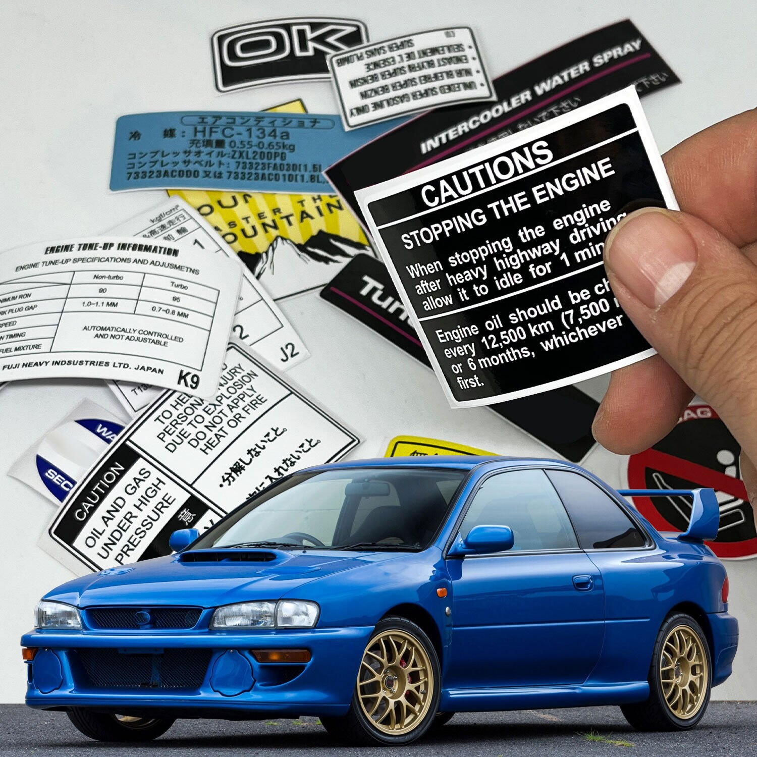 Subaru Gc8 Impreza Wrx Sti Restoration Warning Caution Underbonnet ...