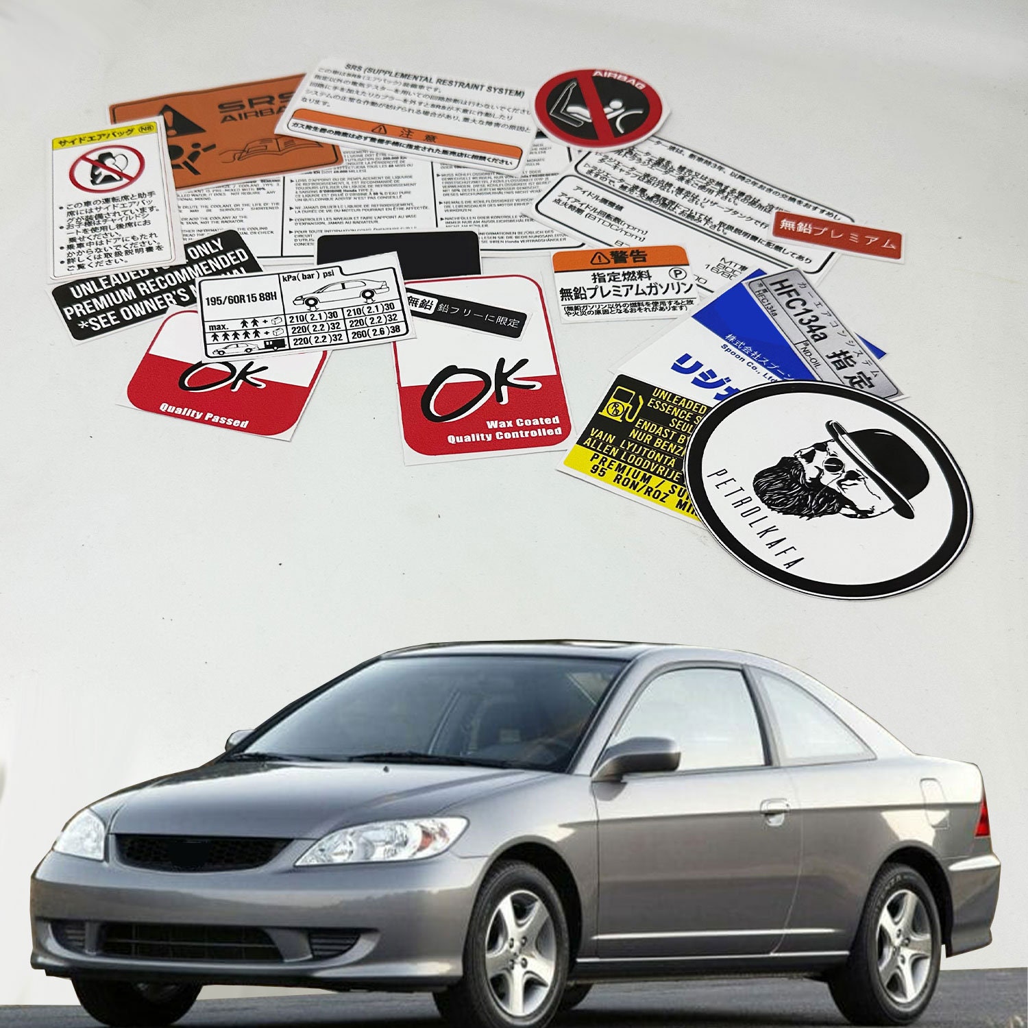 Honda Civic Ex Es7 2000-2005 Restoration Warning Caution Underbonnet ...