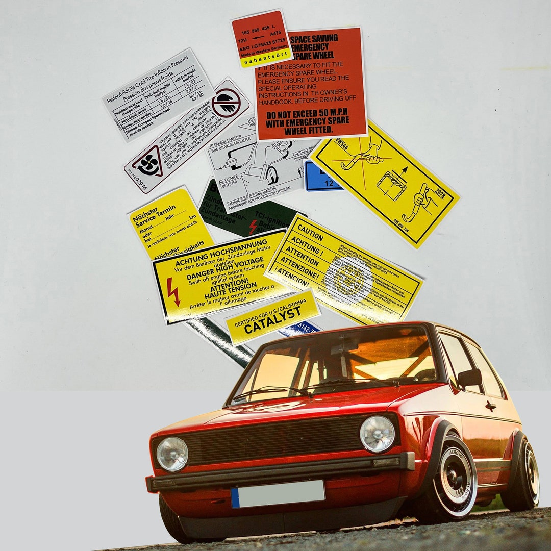 VW Golf MK1 GT Gti Rabbit Restoration Warning Caution Underbonnet ...