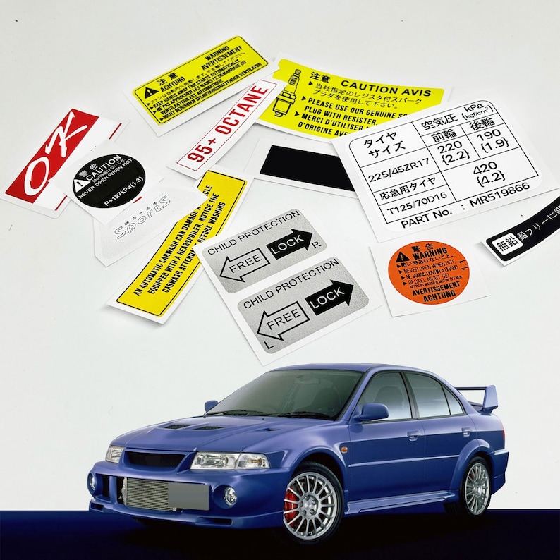 Mitsubishi Evo Evolation Lancer 6 VI Restoration Warning Caution ...