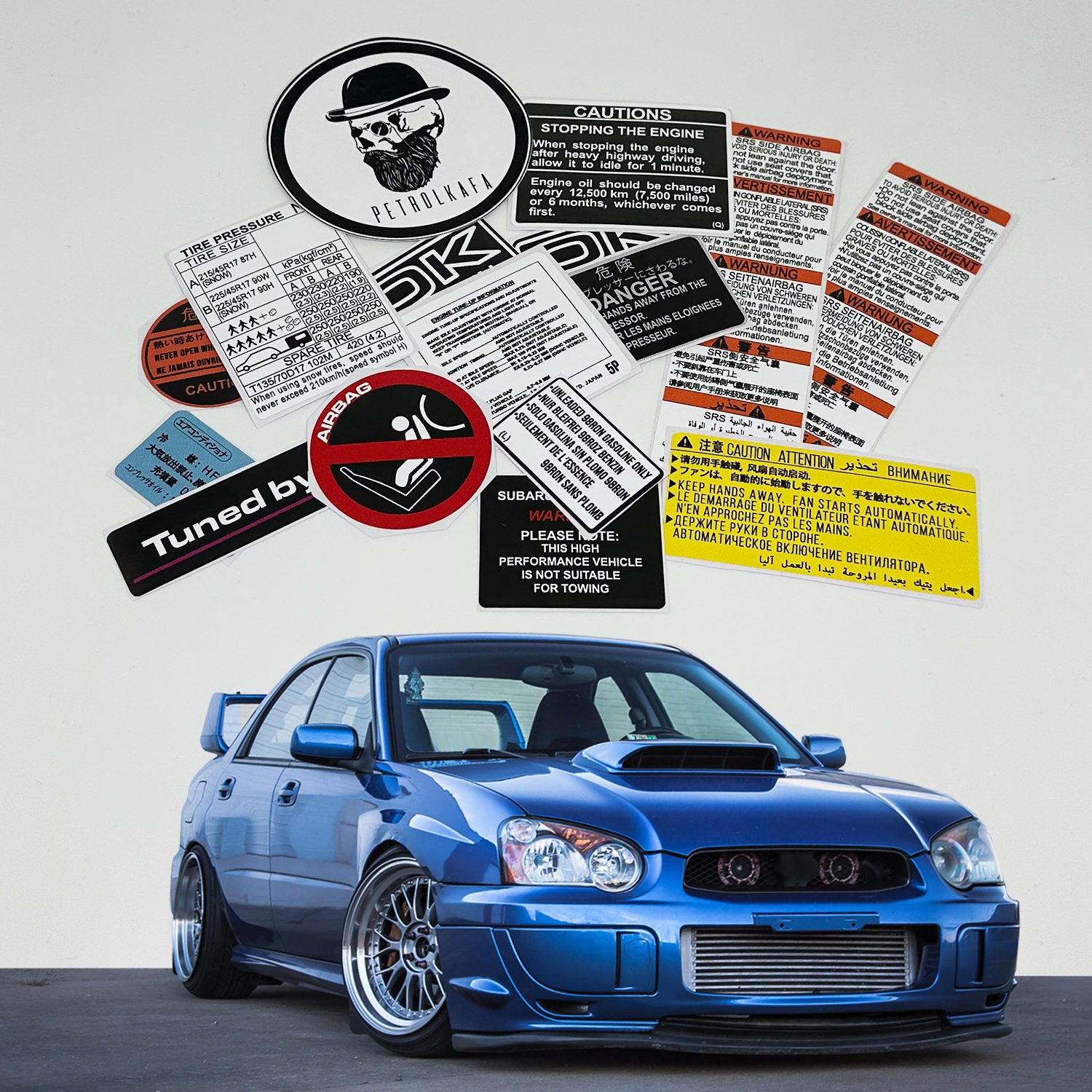 Subaru Impreza Wrx Sti Blobeye Car Restoration Warning Stickers Emblem ...