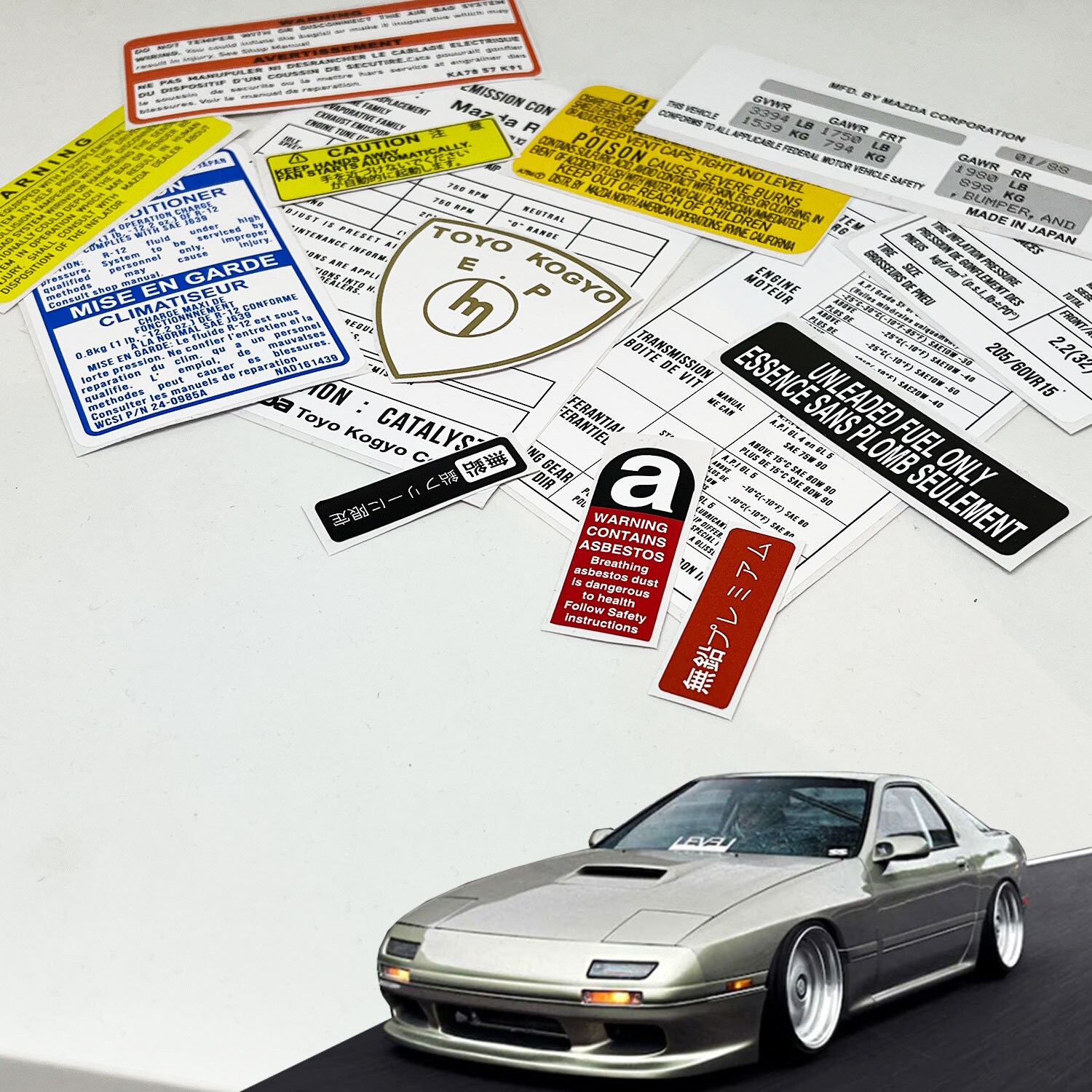 Mazda Rx7 FC Wankel Restoration Warning Caution Underbonnet Engine Bay ...