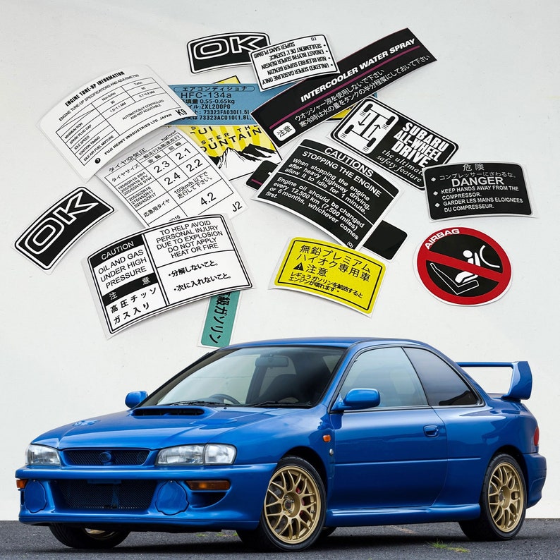 Subaru Gc8 Impreza Wrx Sti Restoration Warning Caution Underbonnet ...