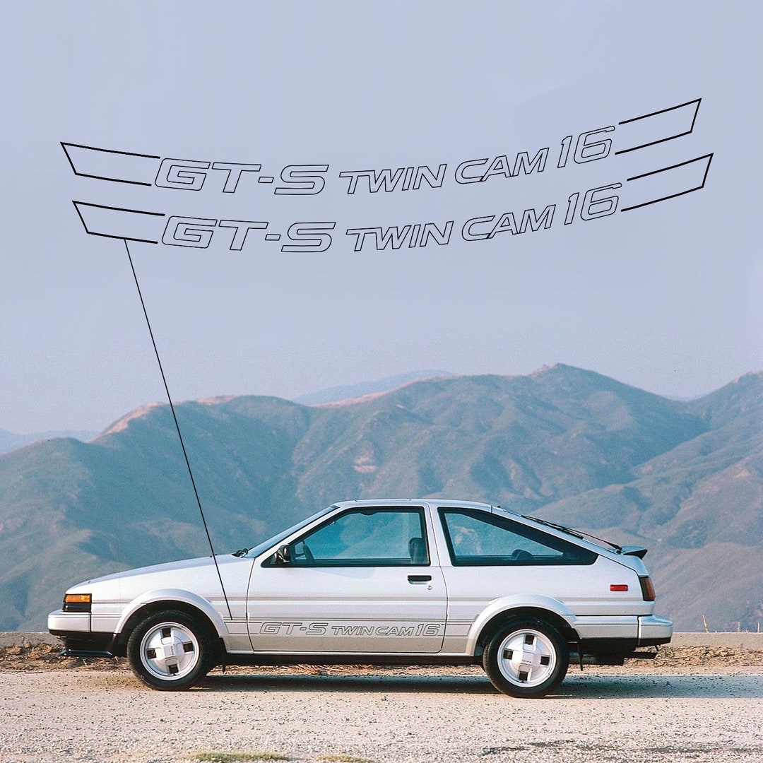 Toyota Corolla GTS AE86 1984-1987 Door Decal Sticker Emblem Twincam 16 ...