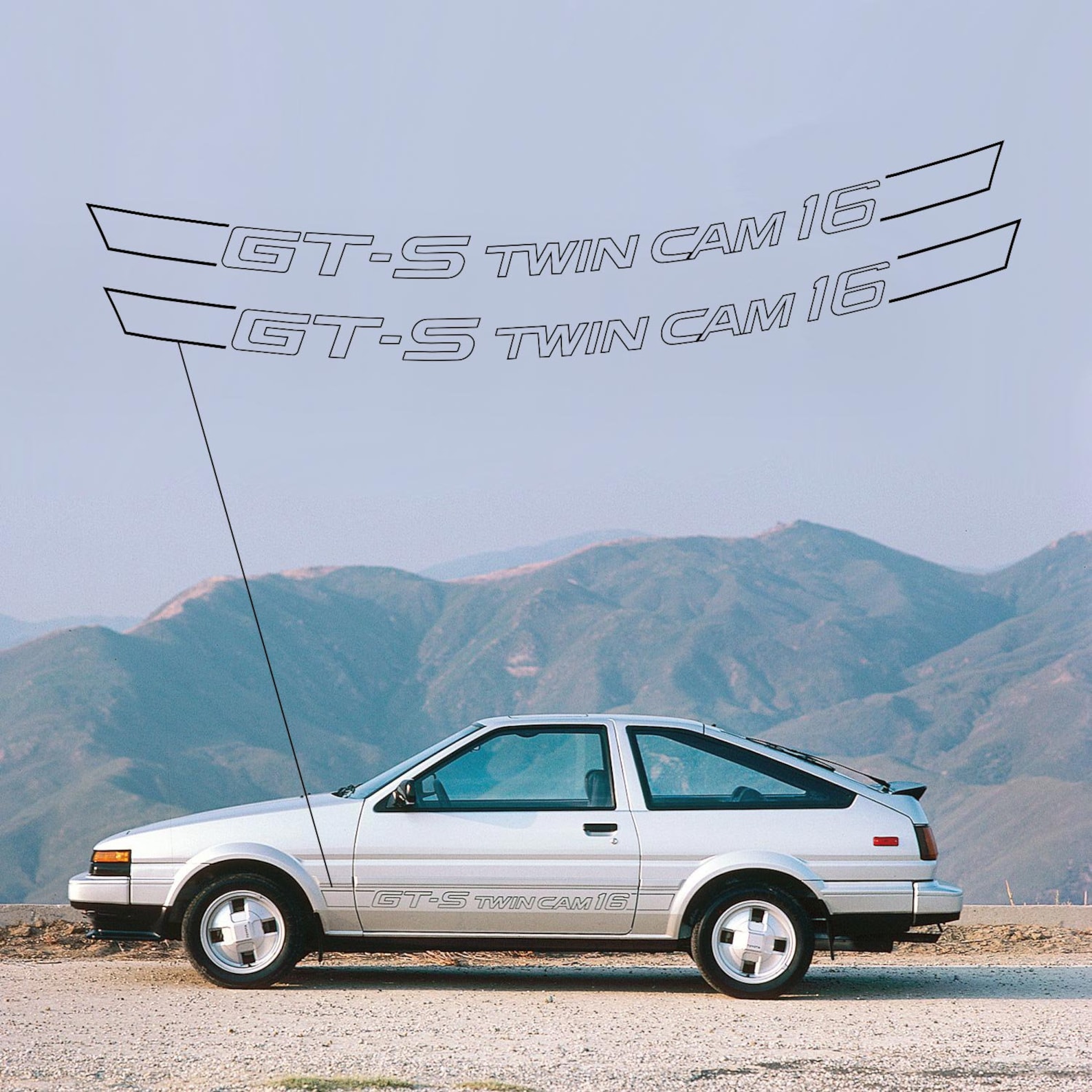 Toyota Corolla GTS AE86 1984-1987 Door Decal Sticker Emblem Twincam 16 ...