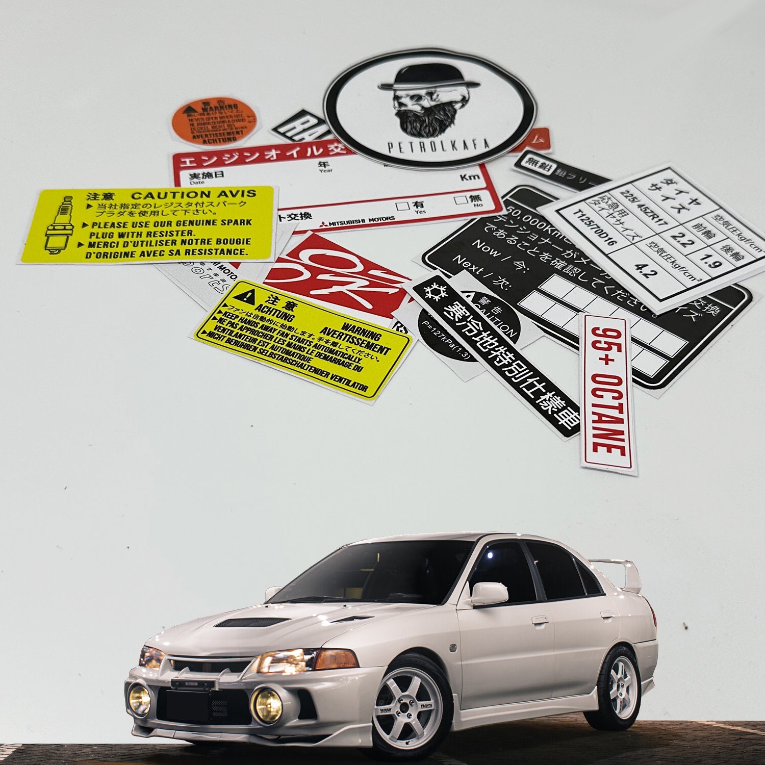 Mitsubishi Evo 4 Lancer Evolation Car Restoration Warning Stickers ...