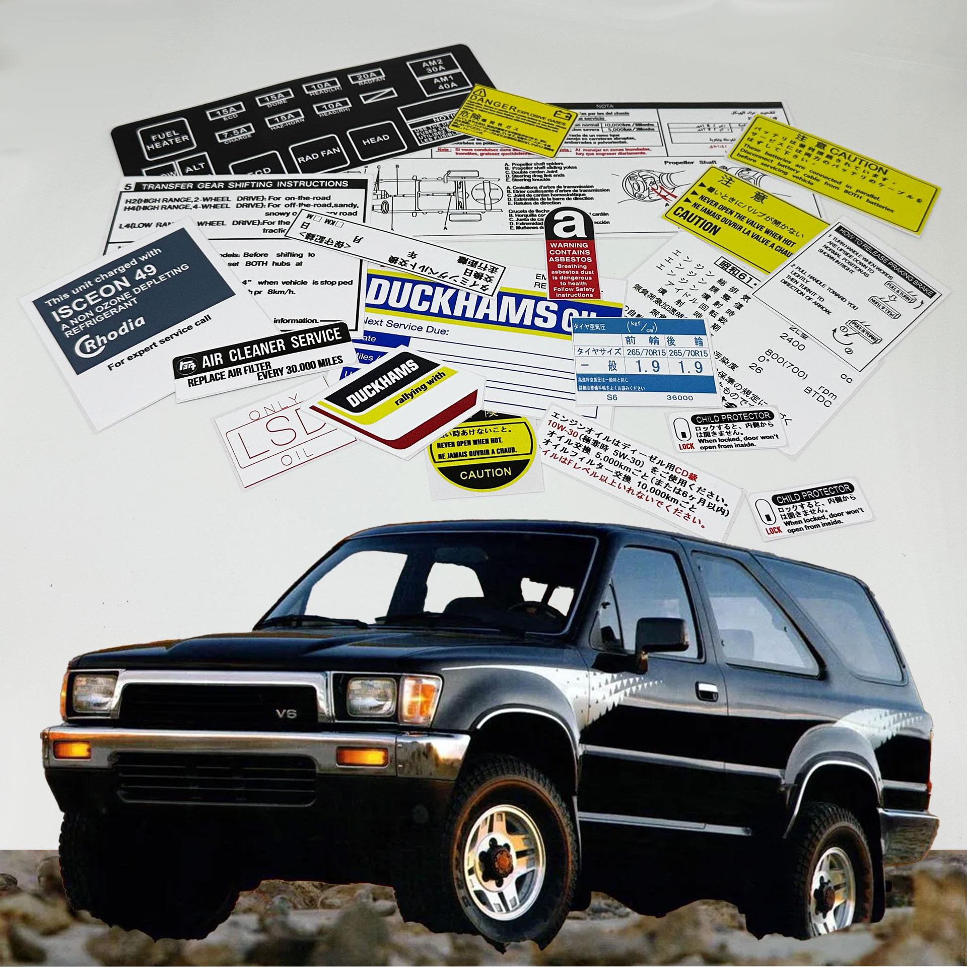 Toyota 4runner Hilux Gen2 Restoration Warning Caution Engine Stickers ...