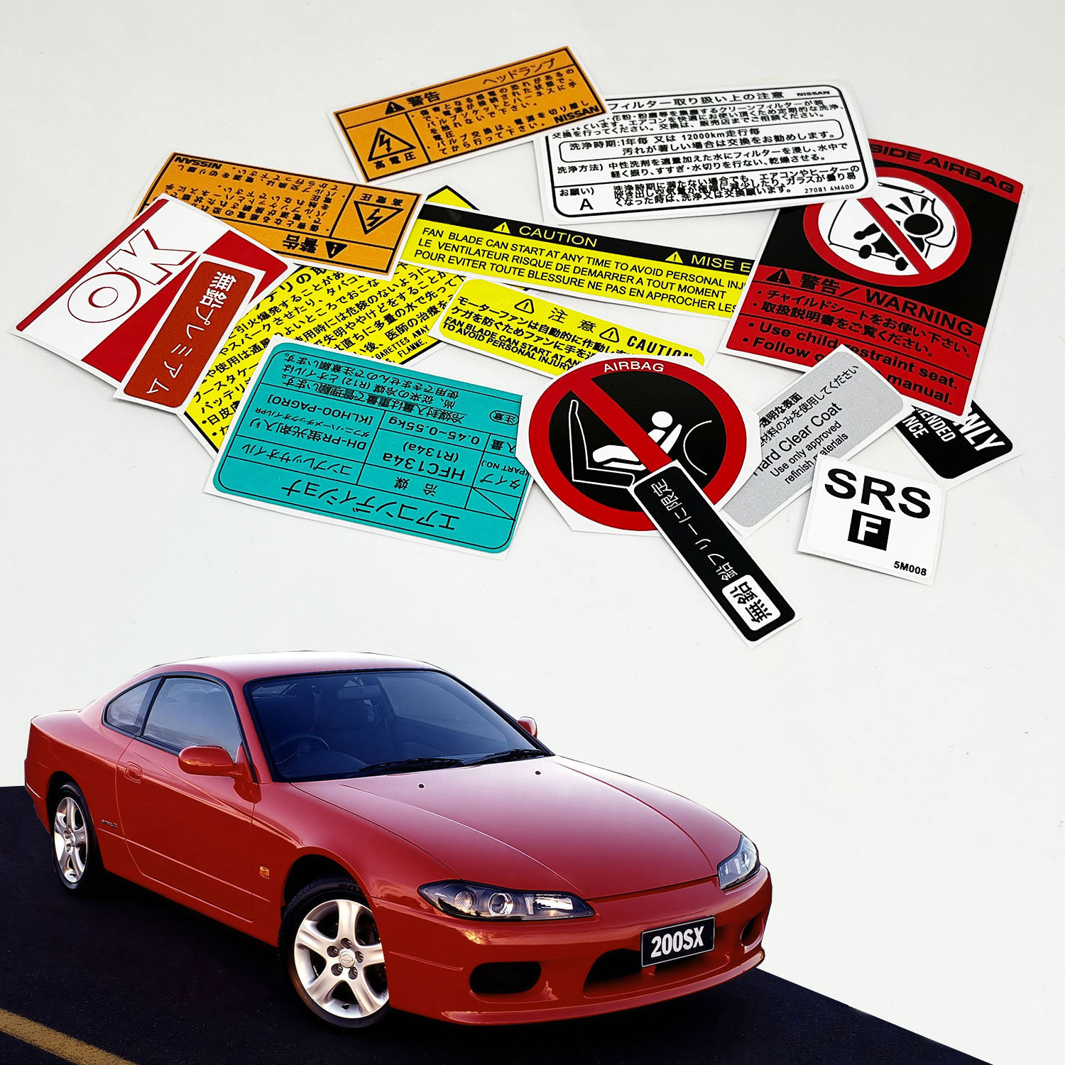 Nissan S15 Silvia 200SX Restoration Warning Caution Underbonnet Engine ...